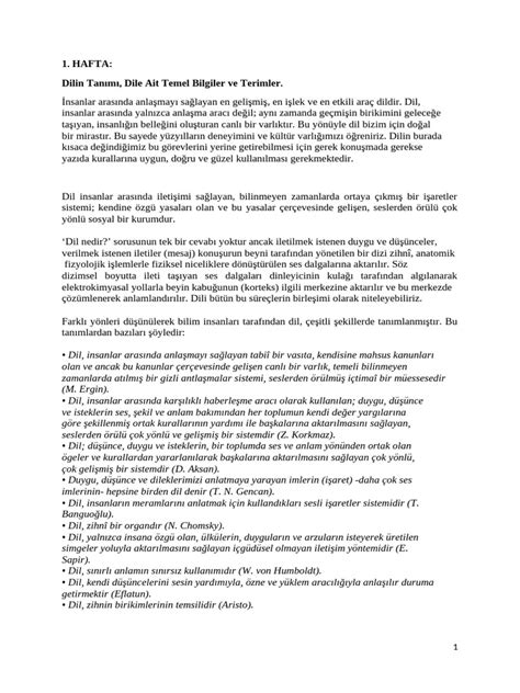 Dil Nedir Bilimsel Bakımdan Dilin Özellikleri Pdf