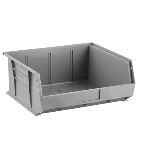 Extra Wide Stackable Plastic Utility Bin Grey Horderly