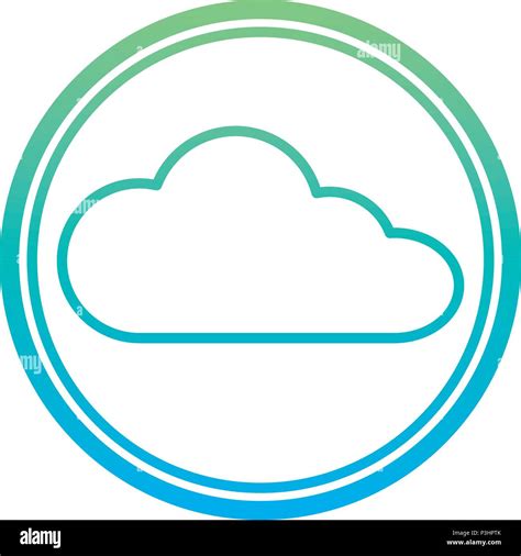Degraded Line Network Cloud Data Connection Emblem Stock Vector Image