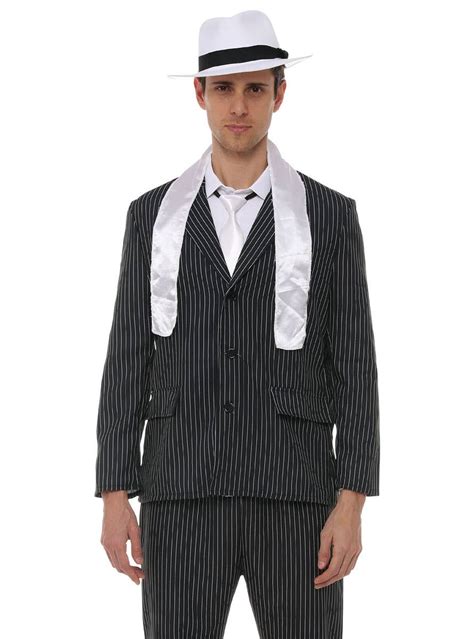 Gangster Mens Pinstriped 20s Costume Suit
