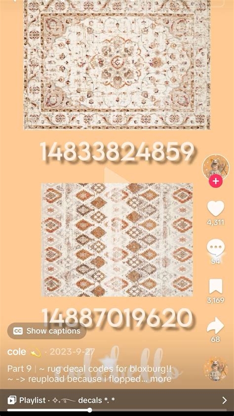 Roblox Area Rug Decal Fall Decal Bloxburg Decal Codes Bloxburg Decals Codes