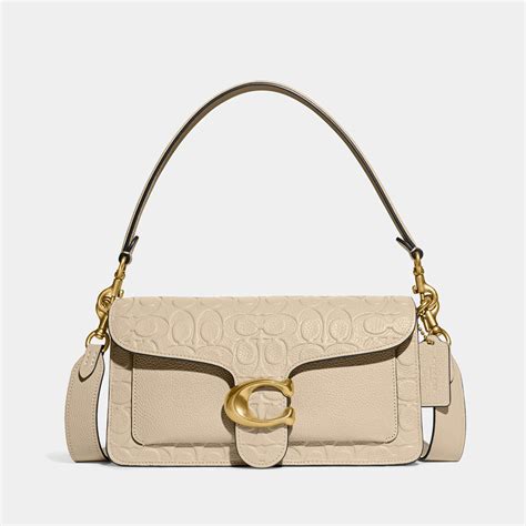 Coach Tabby Signature Leather Shoulder Bag In Natural Lyst Canada