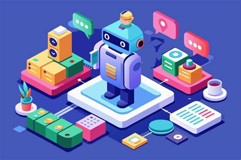 A Chat Bot Stands In The Center Interacting With Various Digital Tools