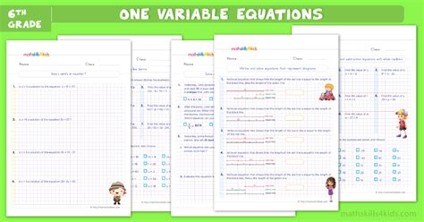 Single Variable Algebra Worksheets Evaluating One Variable Worksheets