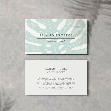 Elegant Tropical Botanical Monstera Leaf Business Card Zazzle