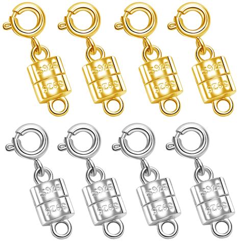 S925 Sterling Silver Magnetic Necklace Clasps And Closures