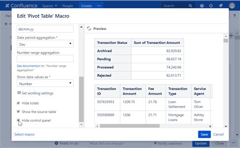 Managing Pivot Table Options
