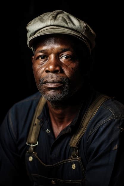 Premium Ai Image Black Worker Man Portrait
