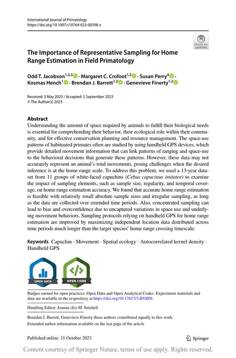 Pdf The Importance Of Representative Sampling For Home Range