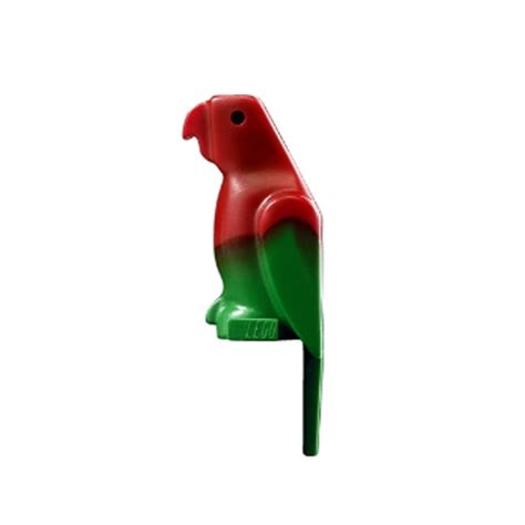 Bird Parrot With Small Beak With Marbled Red Pattern Brix Planet
