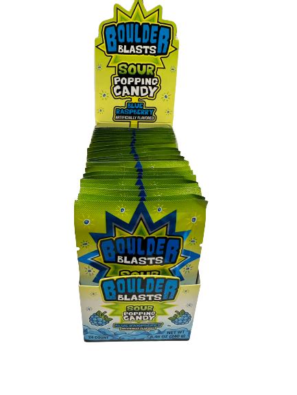 Kokos Boulder Blasts Sour Popping Candy Blue Raspberry 035 Oz All