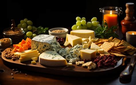 Premium Ai Image A Delicious Platter Of Assorted Cheese Crackers