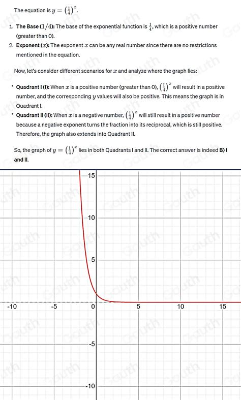Solved 10 The Graph Of The Equation Y 14 X Lies In Quadrants A I