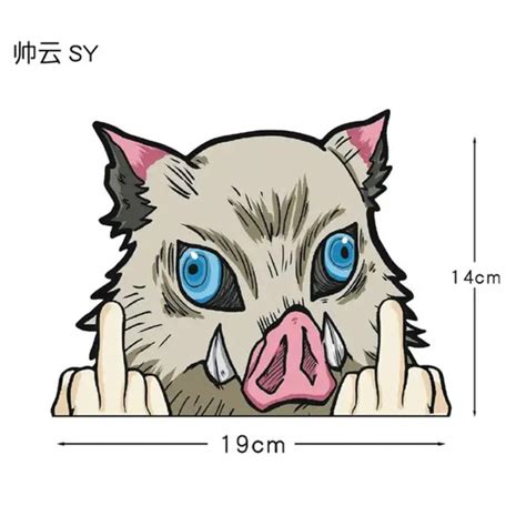 No Brand Accessories Demon Slayer Inosuke Anime Car Sticker Decal