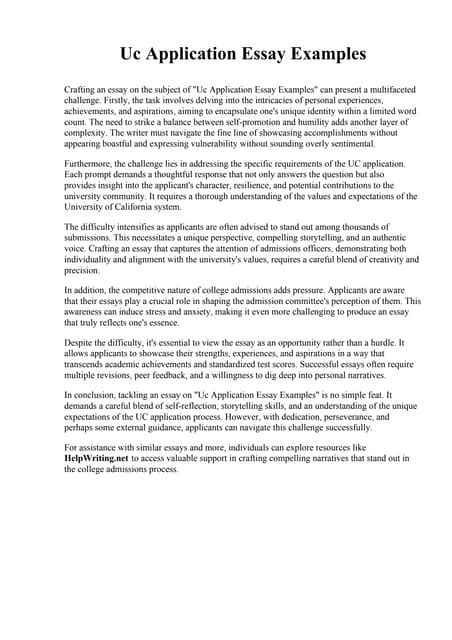 University Application Essay Examplespdf