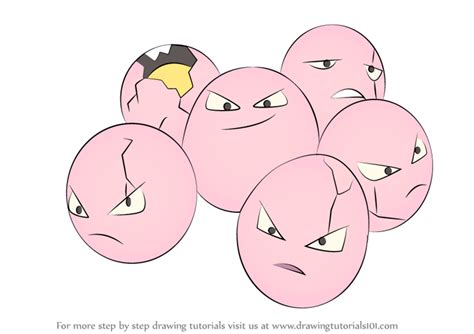 How To Draw Exeggcute From Pokemon Pokemon Step By Step