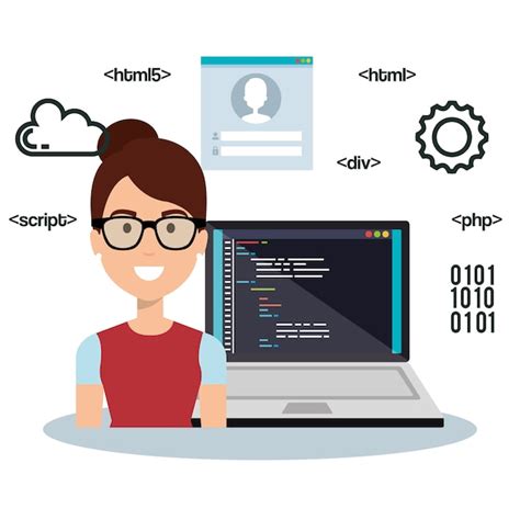 Premium Vector Software Language Programmer Avatar
