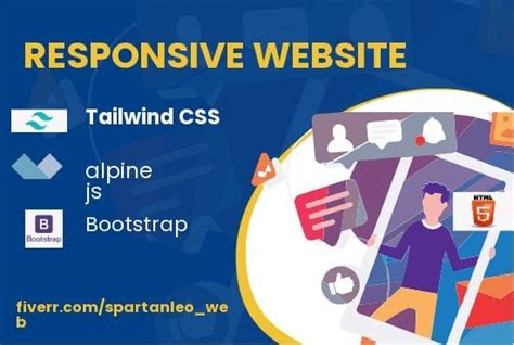 Use Tailwind Css And Alpine Js For Responsive Site By Spartanleoweb Fiverr