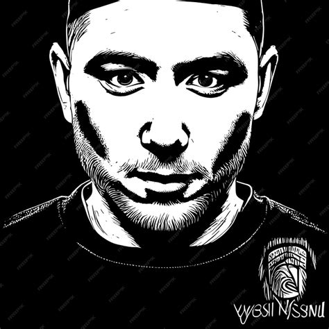 Premium Vector Eminem Vector Illustration Engraving