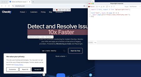 Record Automation Scripts Using Playwright Codegen Checkly Docs