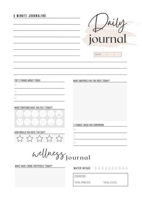 Daily Journal Template Layout