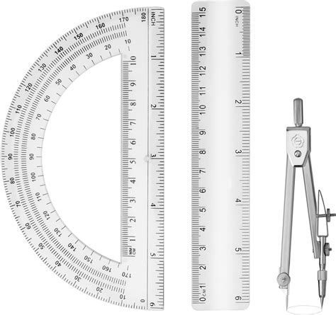 Student Geometry Math Set 3pcs Geometry Precision Tool Compass