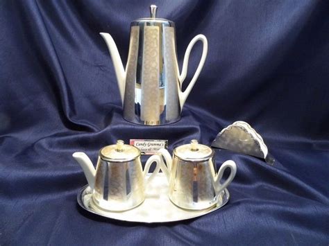 Wmf Ikora Coffee Tea Set With Creamer Sugar Bowl Serving Tray And Napkin Holder