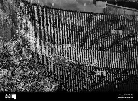 Abstract Reflection Image Of Slatted Cladding On A Modern Architectural Building Design