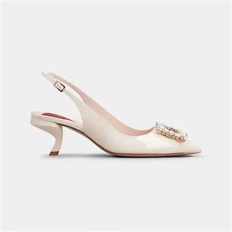 Roger Vivier Women Virgule Strass Buckle Slingback Pumps In Patent