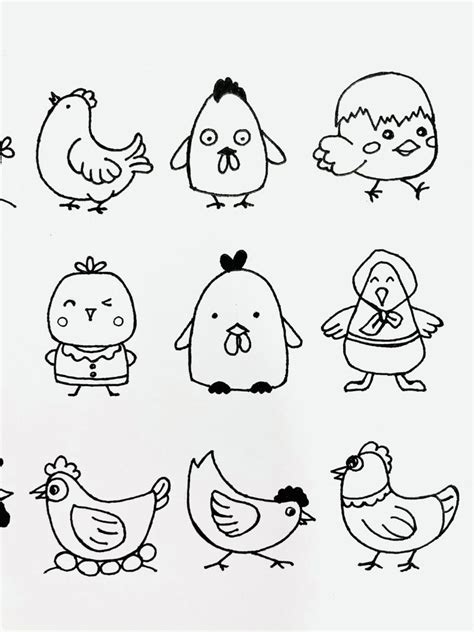 各种鸡简笔画大全（共20张）简笔画图片大全