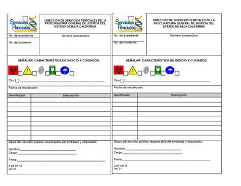 Etiquetas Para Embalaje De Indicios Pdf