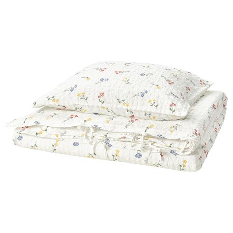 PildvÄrgmal Duvet Cover And Pillowcase Whitefloral Pattern 150x200