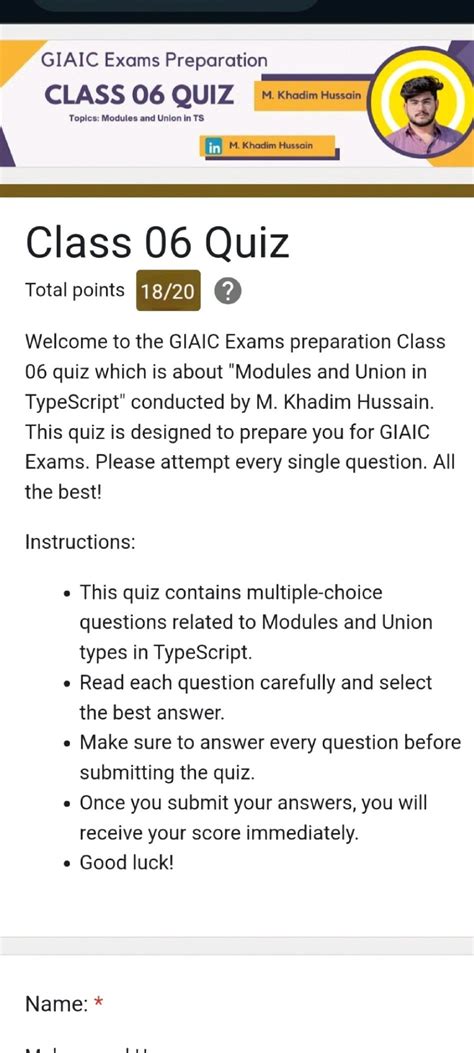 Muhammad Umer On Linkedin Coding Quiz Examprep