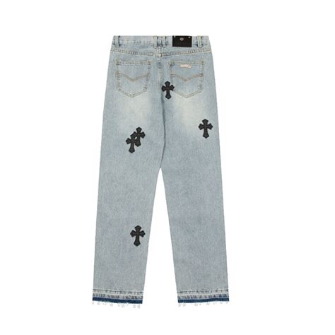 Chrome Hearts Light Blue Jeans Chrome Hearts
