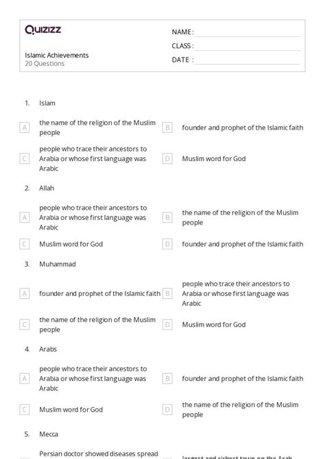 50 Arabic Worksheets For 7th Grade On Quizizz Free And Printable