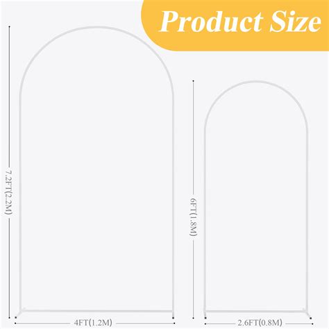 Putros Metal Arch Backdrop Stand White Wedding Backdrop Stand Set Of 2