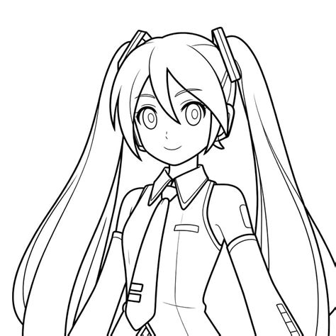 Pretty Hatsune Miku Coloring Page Download Print Or Color Online For