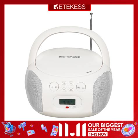 Retekess Tr636 Portable Multifunctional Cd Player Stereo Boombox Bluetooth Fm Am Radio Sleep