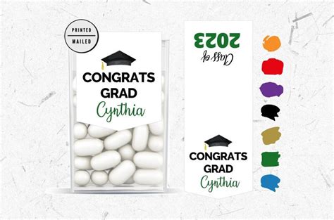 12 Tic Tac Stickers Senior Graduation Thank You Stickers