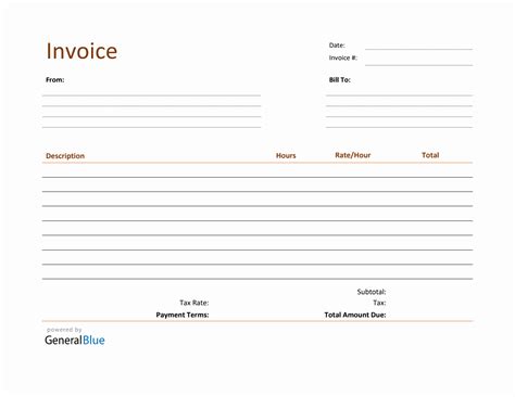 Blank Invoice Template In Pdf Printable