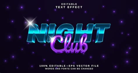 Efecto De Estilo De Texto Editable Tema De Estilo De Texto Night Club
