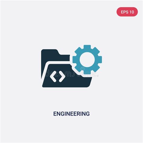 Two Color Engineering Vector Icon From Programming Concept Isolated Blue Engineering Vector