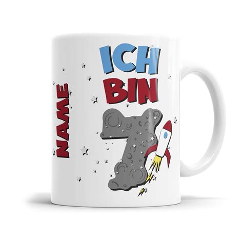 Ich Bin 7 Weltraum Rakete Sterne Personalisiert Mit Name 7 Geburtstag Fulima®