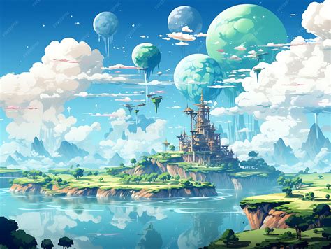 Premium Ai Image Floating Islands Embark On A Visual Journey Through