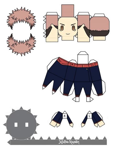 Yuji Itadori Papercraft Anime Paper Anime Crafts Paper Dolls