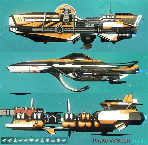 Frigate White Orange Combat Trading Support Pirate Vykeen