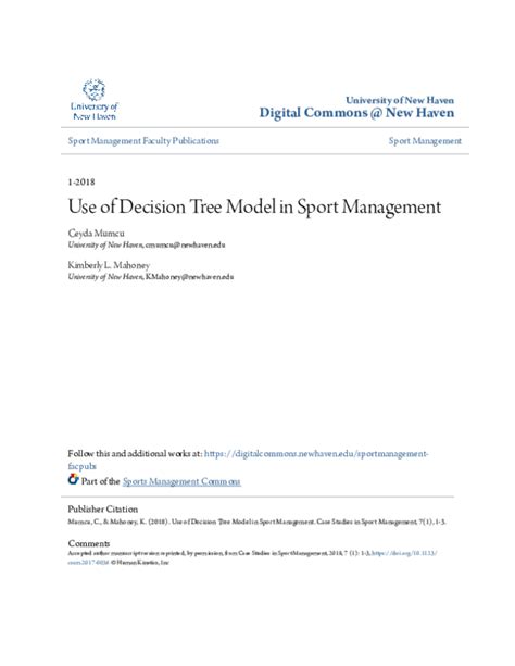 Pdf Use Of Decision Tree Model In Sport Management