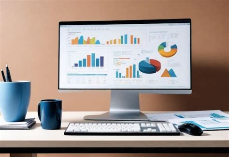 Premium Photo A Computer Monitor With A Graph On The Screen And A