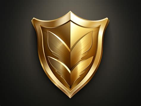 Premium Ai Image Vector Premium Golden Metallic Security Shield Badge