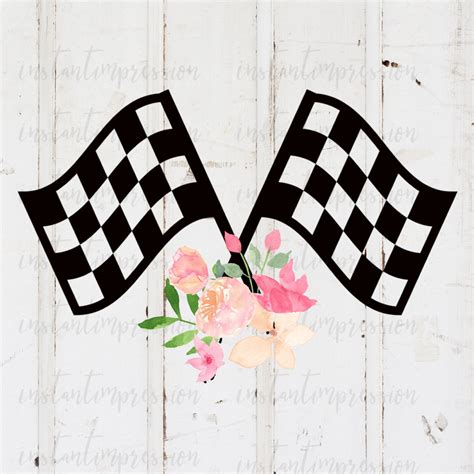 Race Flags Floral Girly Racing Digital Download Dye Sublimation Png Etsy